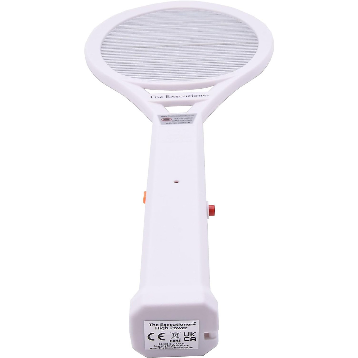The Executioner Fly Zapper Mosquito, Wasp, Bug, Insect Killer Swatter Electric Fly Zapper Racket Single Layer for Efficient Zapping Indoor Outdoor (White)