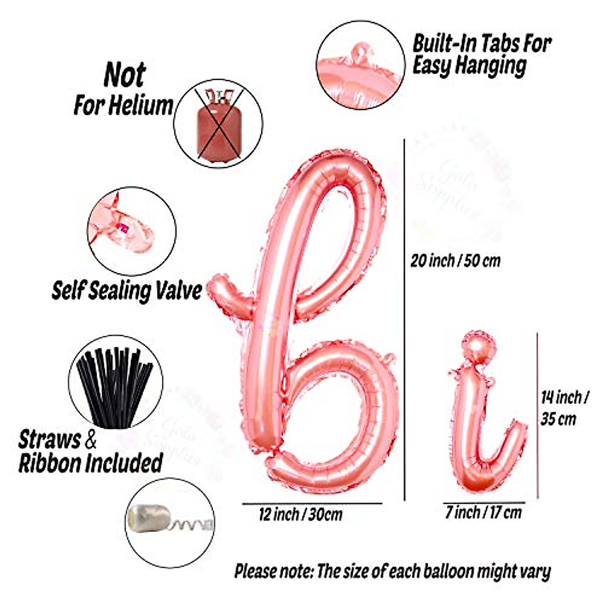 Bride To Be Letter Balloons - Big Rose Gold Bride To Be Banner In Cursive / Script Letters | Great For Bachelorette Party Decorations / Bridal Shower Decor | Bride To Be Foil Mylar Balloon