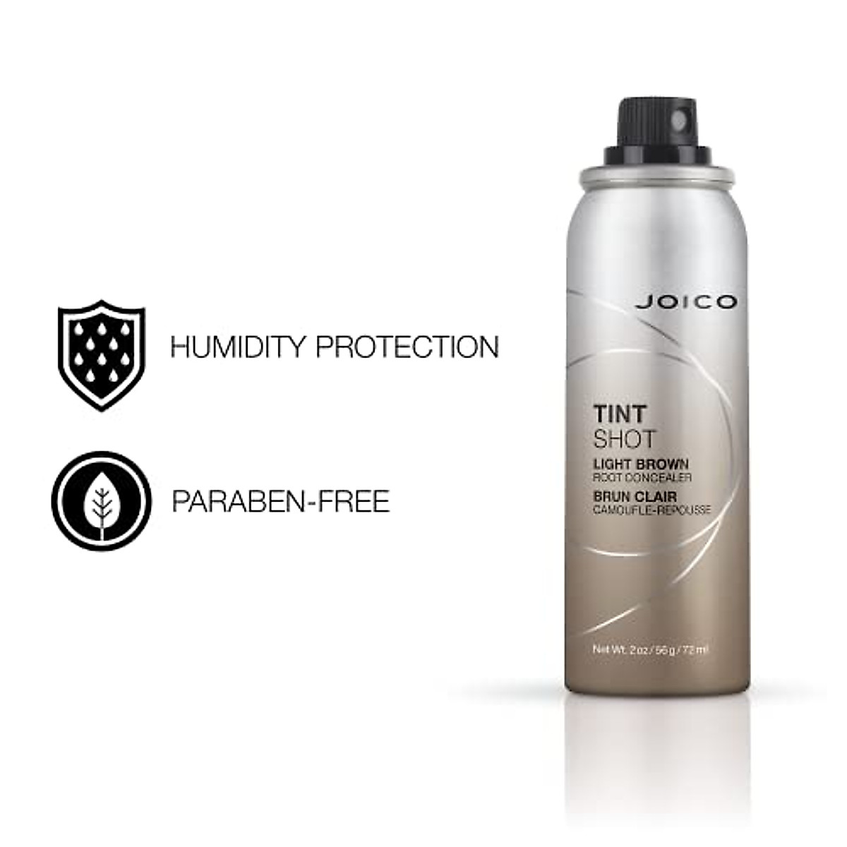 Joico Tint Shot Root Concealer Light Brown | Instantly Conceal Regrowth | Moisture & Humidity Resistant | Quick Dry Formula | Paraben Free | 72mL