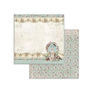 Stamperia Double Face Pink Christmas Scrapbook Paper Pad 8x8" Block 10 Sheets Double Sided Card Stock