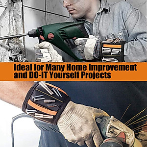 Magnetic Wristband with Strong Magnets for Holding Screws, Nails, Drill Bits, Unique Gift for Men, Father/Dad, Husband, Boyfriend, Handyman, Him, Carpenters