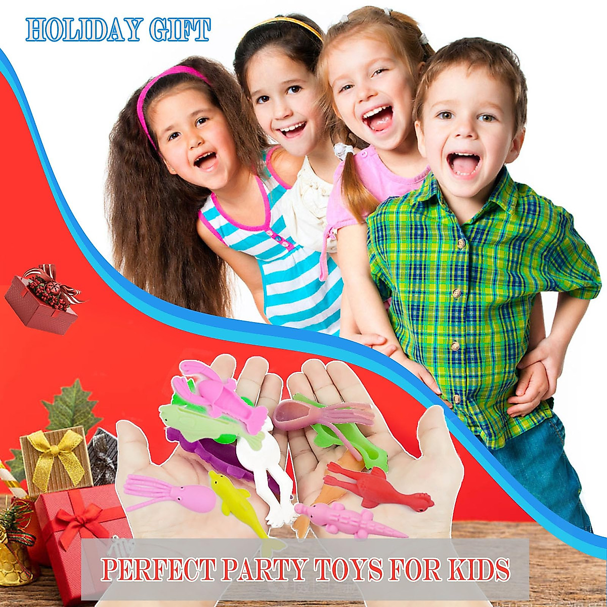 MIMIDOU 30 Pcs Finger Slingshot Animal Toy, Funny Stretchable Flick Rubber Animals, a Variety Simulation Animals Great for Various Festivals and Parties.