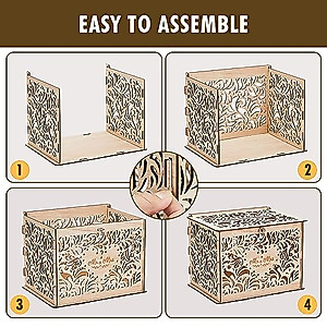 AW BRIDAL Wedding Card Box with Card Sign, Mr Mrs Gift Box Money Envelop Boxes for Party Graduation Reception Engagement Bridal Shower Gifts for Couples