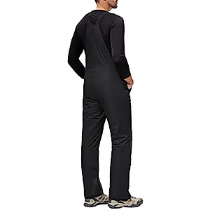 BenBoy Mens Snow Bibs Ski Pants Softshell Waterproof Insulated Ripstop Snowboarding Overalls Winter,HXK8118M-Black-XL Darkblack