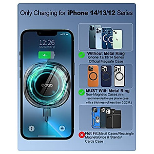 OQTIQ Magnetic Wireless Car Charger Mount for MagSafe Cup Holder Car Phone Mount Charger Adjustable Fast Charging with Cooling Fan Compatible with iPhone 14 13 12 Pro Max Mini [with QC 3.0 Adapter]