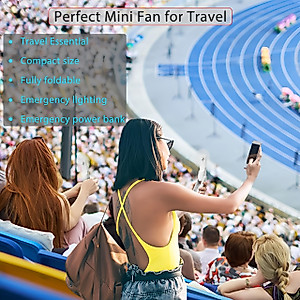 Digibond Portable Handheld Fan, Personal Fan, 6 IN 1 3000mAh Rechargeable Battery Operated Personal Fan Bullet Shape Mini Fan with Flashlight/Power Bank/Hook 3 Speed (White)