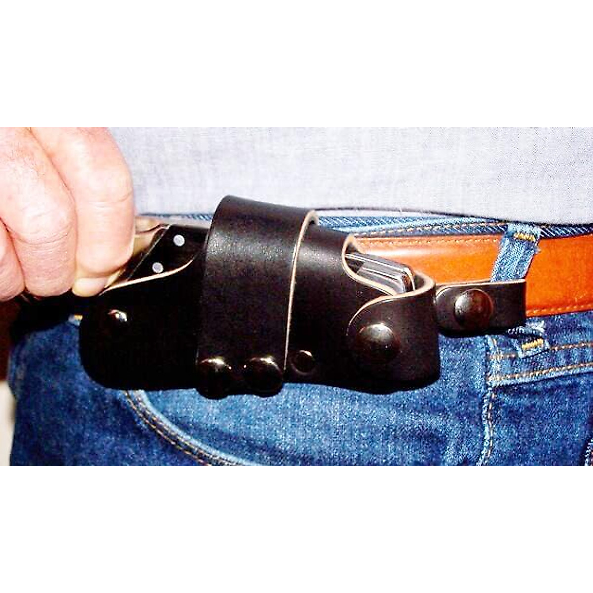 Generic Quick Draw Release Standard Leather Knife Sheath for Buck 110 Knives (Black)