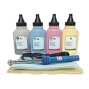 Misee Toner Refill Kit Compatible for HP 206A 206X W2110A W2110X Color Pro M255dw MFP M283fdw M283cdw M283 M255 Printer 4-Pack(with Tools)
