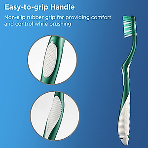Fremouth Hard Toothbrushes for Adults, with Cross Firm Bristles, 6 Count