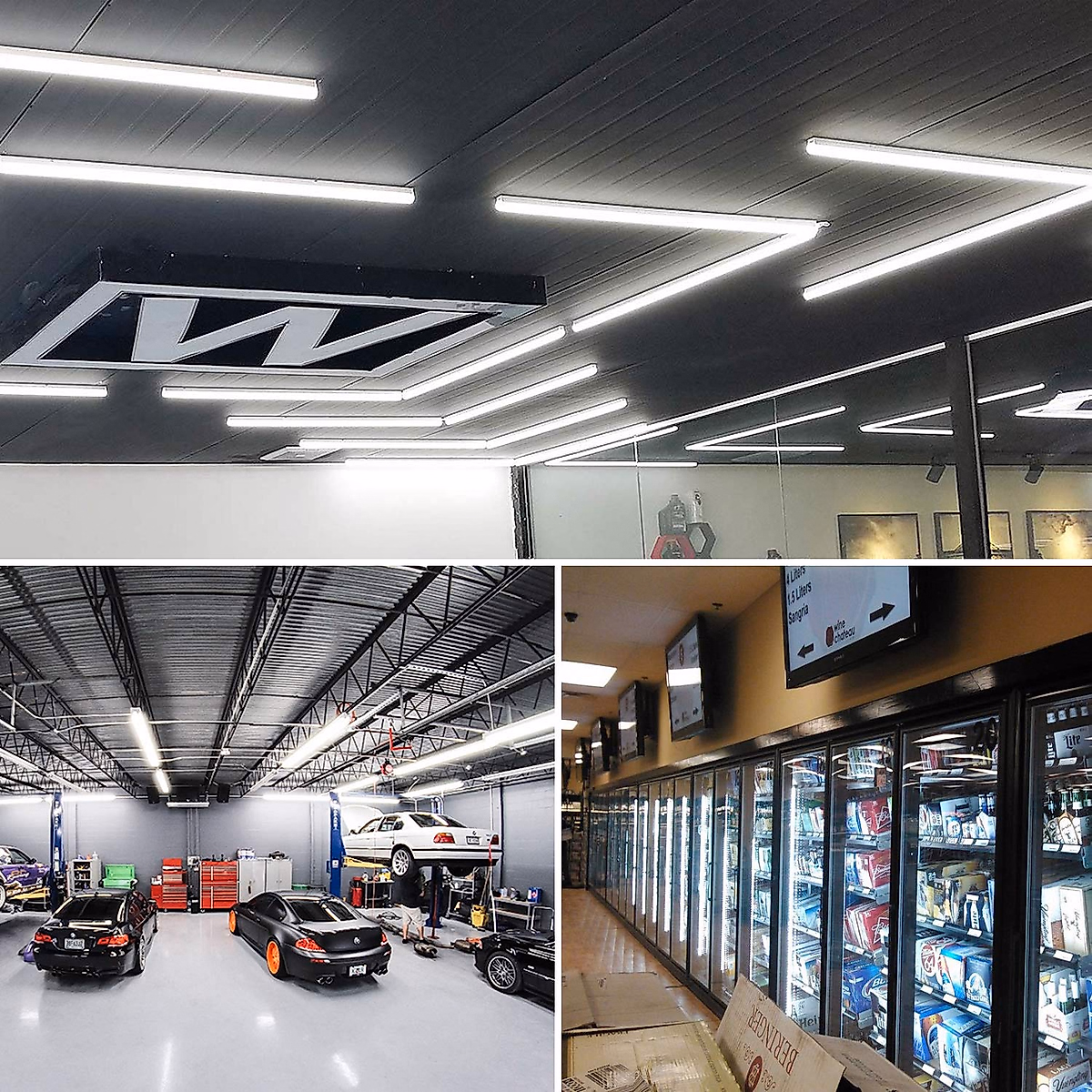 LED Shop Light Fixture, 12inch 9W, 1080LM, 5000K Daylight White, T8 V-Shape Integrated Tube Light, Hight Output, Brighter White, LED Tube Light for Garage, Warehouse, Plug and Play (Pack of 2)