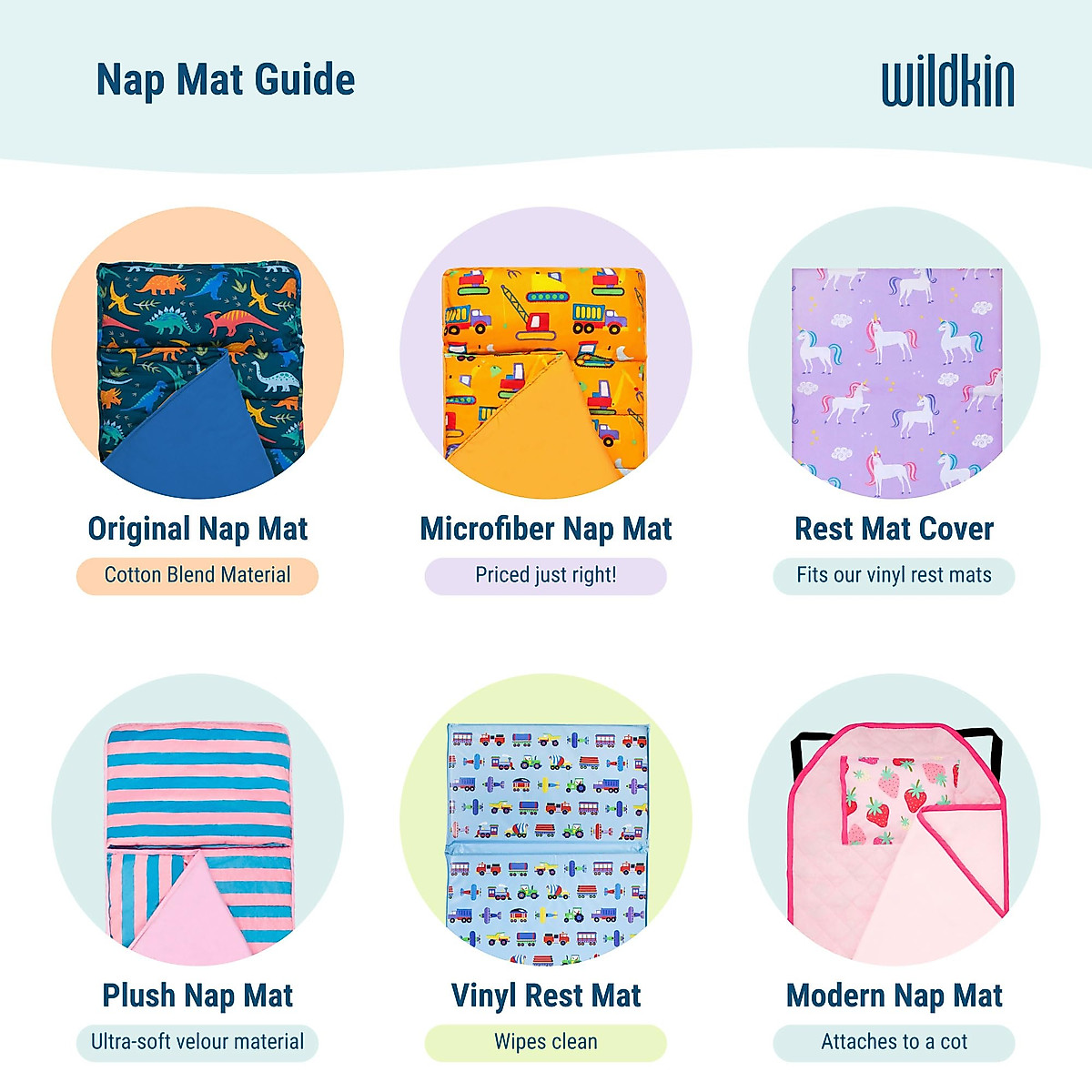 Wildkin Kids Modern Nap Mat with Reusable Pillow for Boys & Girls, Perfect for Elementary Sleeping Mat, Features Elastic Corner Straps, Soft Cotton Blend Materials Nap Mat for Kids (Stars)