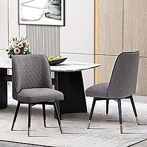 Yongchuag Swivel Dining Chairs Set of 2 Upholstered Accent Chair for Living Room Dining Room Leisure Armless Desk Chair Gray