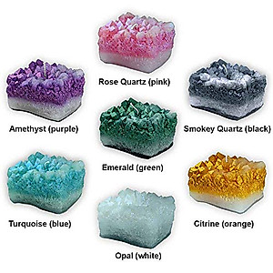 Zen Den Crystal Series - Quartz Crystal Cluster Shaped- Unscented Wax Candle - Handcrafted for Home Décor & Positive Energy (Amethyst / Purple)