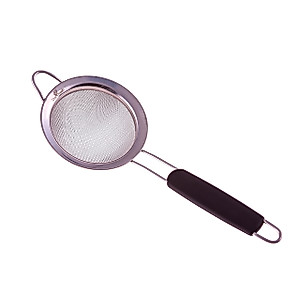 LiveFresh Fine Mesh Stainless Steel Mini Tea Strainer with Non Slip Handle - 3 inch - Ideal Size for Straining Teas and Cocktails or Sifting Flour, Sugar, Spices, and Herbs