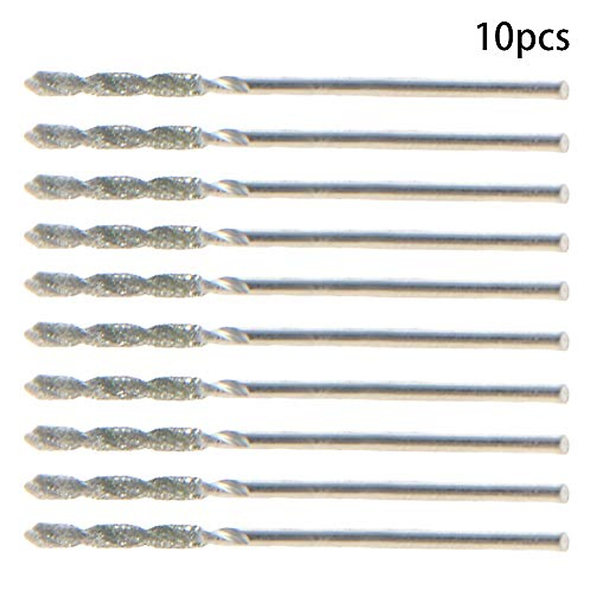 Bettomshin 1.5mm Diamond Twist Drill Bits High Speed Steel HSS for Glass Sea Shells Stone Tiles 10Pcs