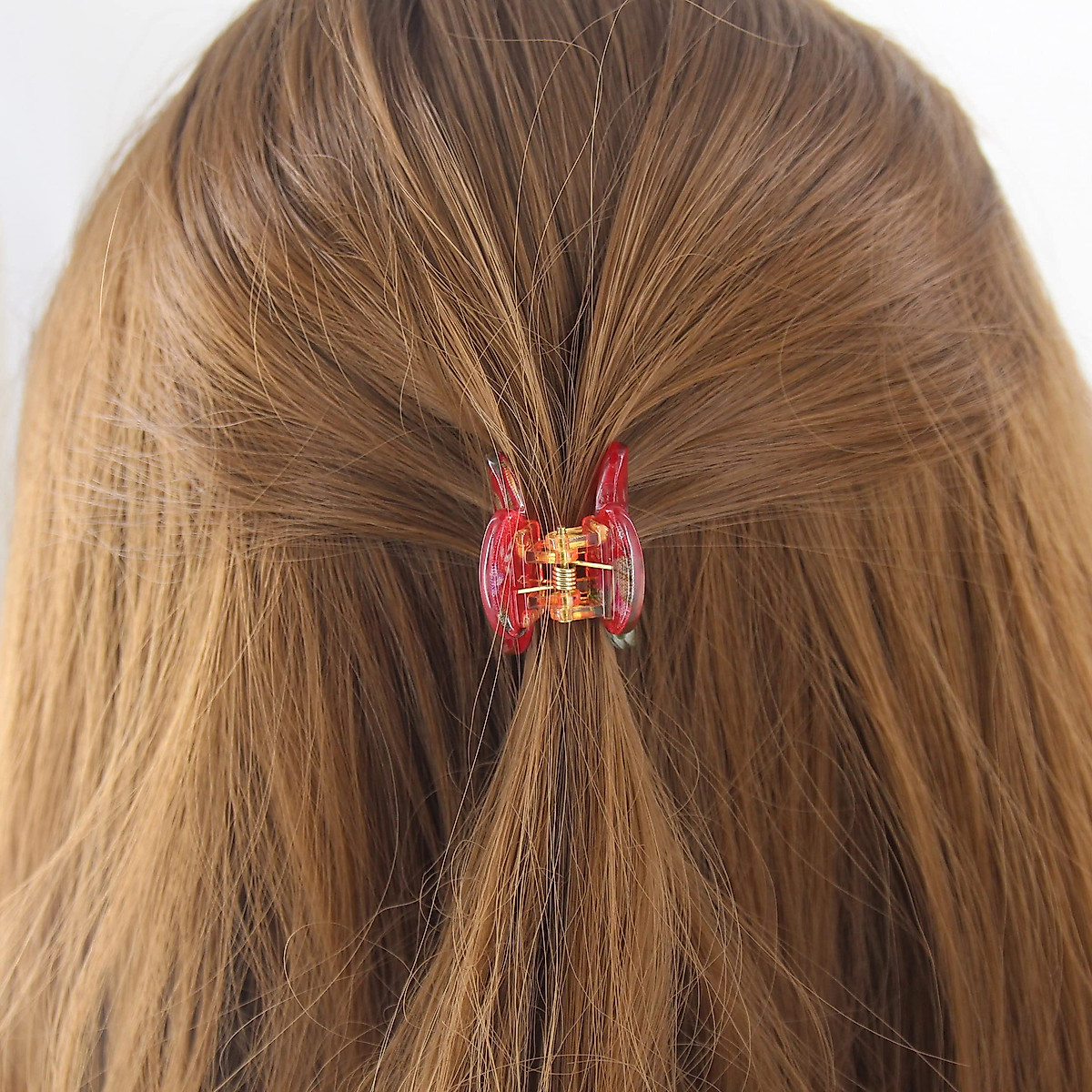 Carede Mini 1.2 inch Plastic No-Slip Grip Jaw Hair Clip,Floral Printed Small Acrylic Hair Claw Clips for Girls and Women,Pack of 12