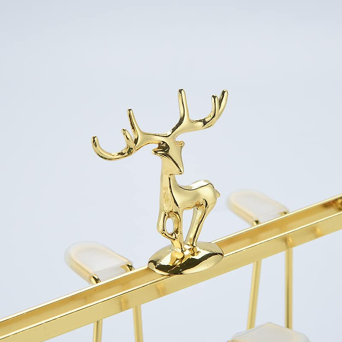 WondMall Bottle Drying Rack, Water Bottle Organizer, Grass Bottle Drying Rack, Bottle Rack Dryer, Mug Rack with Golden Deer Handle, Pack of 2