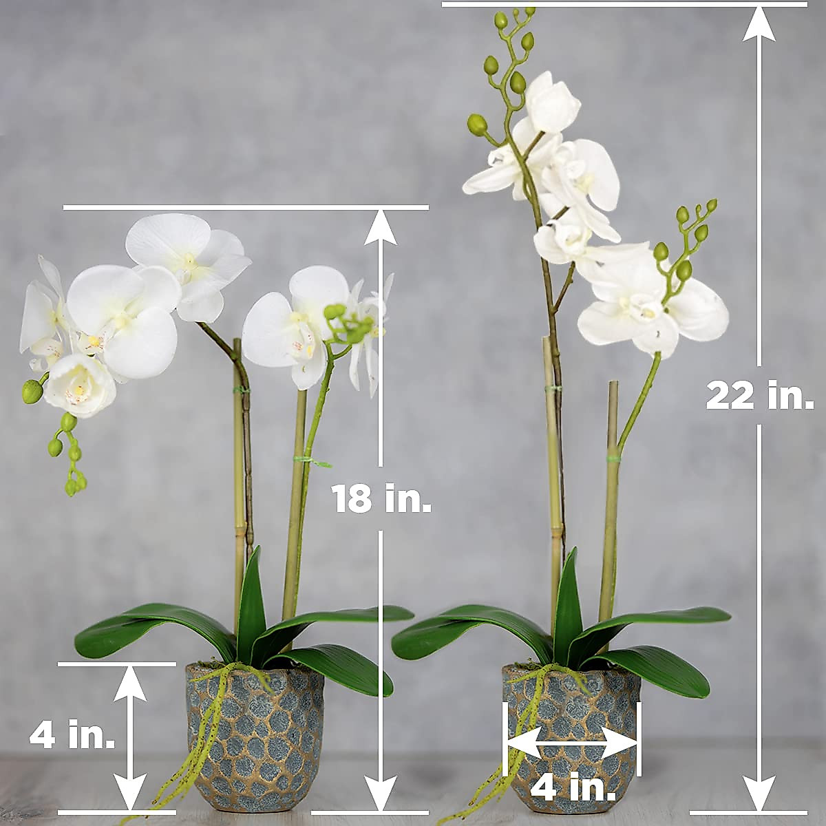 QUI-LO Perennial Gardens 18"-22" H Artificial Orchid Flowers, Fake Orchid, Artificial Orchids, Faux Orchid, Silk Orchids, Fake Flowers, Orchids Artificial Flowers (Rose)