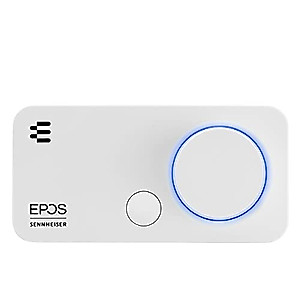 EPOS GSX 300 - External Computer Sound Card - High-Resolution Stereo & 7.1 Surround Sound - LED Volume Dial; Customizable Smart Button - Windows 10 Synchronized - Snow Edition