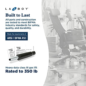 La-Z-Boy Delano Big & Tall Executive Office Chair | High Back Ergonomic Lumbar Support, Bonded Leather, Brown | 45833 model