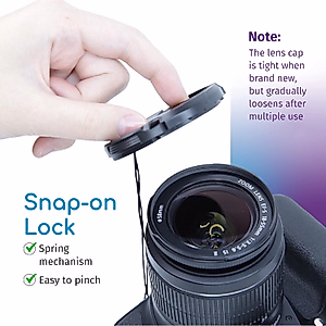 CamDesign 72MM Snap-On Front Lens Cap/Cover for Canon, Nikon, Sony, Pentax All DSLR Lenses