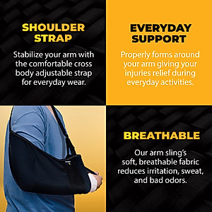 Shoulder and Arm Sling for Men & Women - Arm Sling for Shoulder Injury Recovery - Comfortable Arm Sling for Wrist Injury - Copper-Infused Arm Sling Shoulder Immobilizer - Elbow Sling by CopperJoint