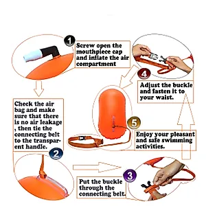 Swim Buoy for Open Water Swimmers Triathletes Kayakers Snorkelers, Swim Float for Open Water Swim Buoy Float for Swim Safety Swim Training