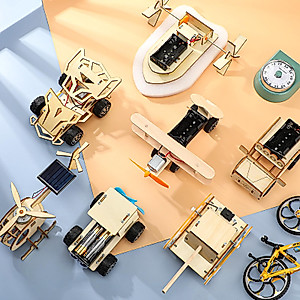 Chivao 7 in 1 STEM Kit Wood Projects for Kids to Build 3D Wooden STEM Building Kit Puzzles Mechanical Car Educational Science Models Kits Building Toys for Kids 8 9 10 11 12 Year Old