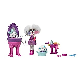 Mattel Enchantimals Poodle Doo Beauty Playset with Small Doll, 15+ Accessories & 2 Dog Figures with Color-Change, City TailsToy Collection