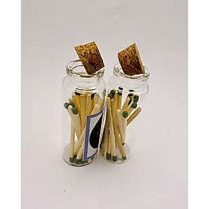 APOTHECARY SAFETY MATCH TWIN PACK W/REUSABLE (40ML) GLASS VIAL(2) WITH CORK LID, 25CT GO GREEN PER VIAL(50)+25CT REFILL=75CT TOTAL