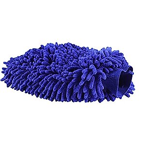 UYYE Chenille Car Wash Mitt of Car Interior and Exterior Accessories, Ultra Absorbent Microfiber Mitt for Cars, Trucks, SUV, Boat & Motorcycle, Blue（ 1-Pack, Extra Large