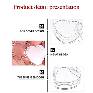 PZRT 6pcs Diamond Painting Wax Storage Case Transparent PS Plastic Heart Shaped Glue Clay Organizer