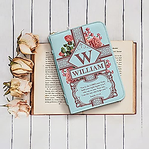 9.6x6.6 Inch Personalized Bible Cover, Custom Bible Cover – Personalized Leatherette Bible Cover and Carrying Case with Handle, Womens Bible Case - Teal (Design 3)