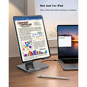 iPad Pro USB C Hub Stand, Adapter for iPad Pro M4 M2 M1 13 12.9 11 Inch iPad Air Docking Station Foldable 4K 60Hz HDMI, PD Charging, SD/TF Card Reader, 3 USB 3.0, 3.5mm Audio, iPad Dock Accessories