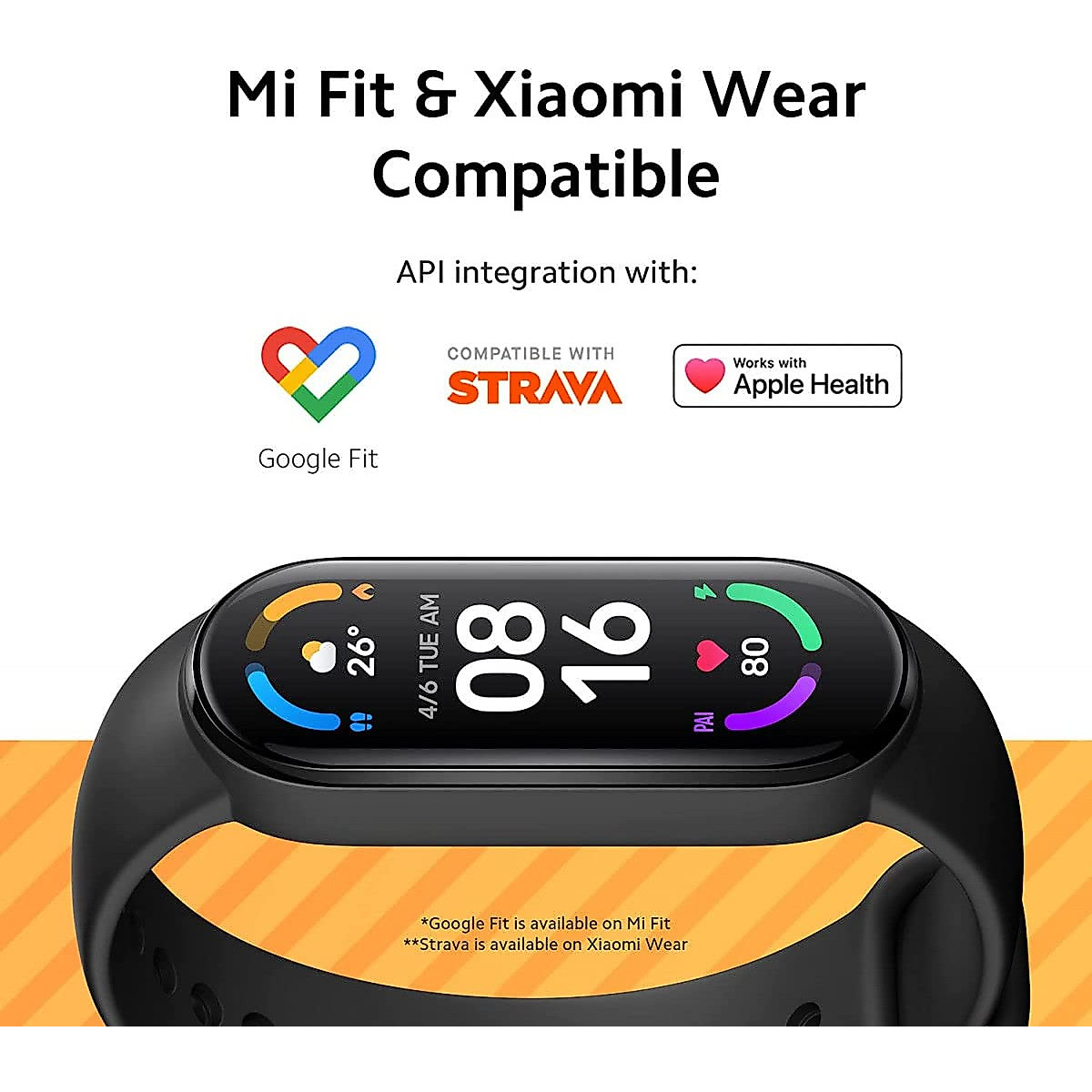 Xiaomi Mi Smart Band 6 40% Larger 1.56'' AMOLED Touch Screen, Sleep Breathing Tracking, 5ATM Water Resistant, 14 Days Battery Life, 30 Sports Mode, Fitness, Steps, Sleep, Heart Rate Monitor