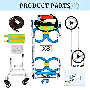 HobeyHove Adjustable 4-Wheel Dog Cart/Wheelchair, Animal Exercise Wheels，for Pet/Doggie Wheelchairs with Disabled Hind Legs Walking(7-Size) (XS)