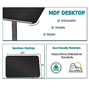 edx Small Standing Desk Mobile Standing Desk Adjustable Height, Mobile Portable Rolling Laptop Desk on Wheels Small Adjustable Desk for Home Office