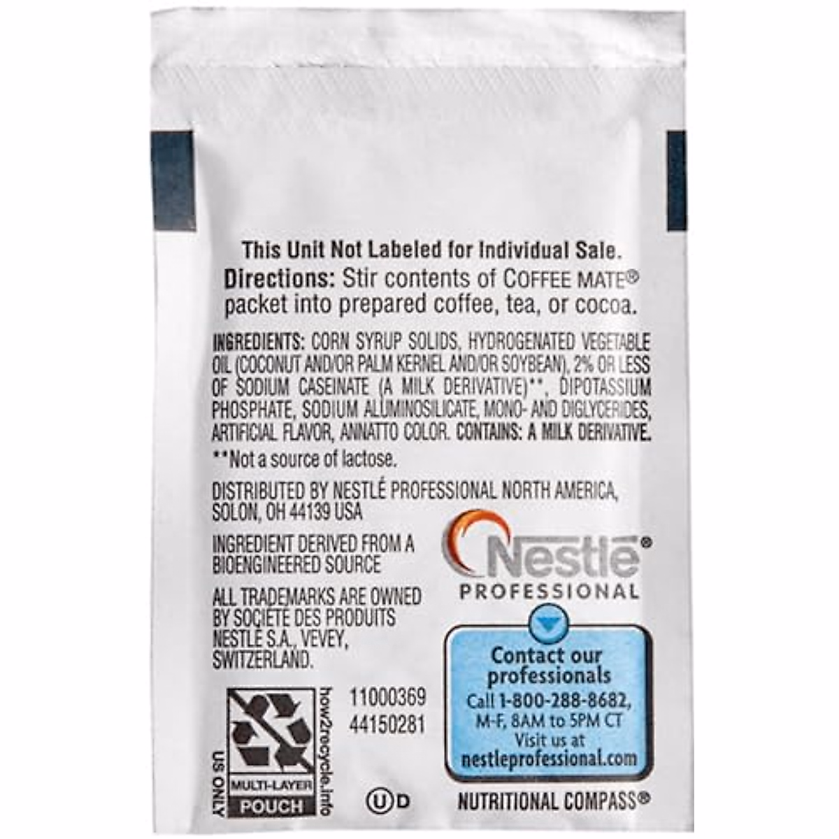 Coffee mate Original 3 Gram Single Serve Powdered Creamer Packets (Pack of 100) with By The Cup Sugar Packets