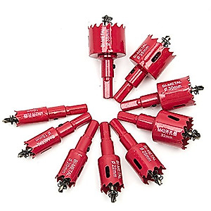 M42 HSS Hole Saw Set, Ankoow 9Pcs 16-38mm Heavy Duty Hole Saw Tooth Cutting Opener Drill Bit for Wood Aluminum Iron Sheet Pipe Plastic