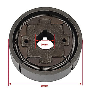 Realman 80F (OD: 78.5 mm x ID: 20 mm) Clutch Assembly For Subaru Robin EH12 EH12-2B EH12-2D Rammer Engine