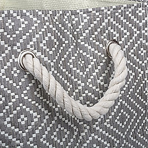 DII Woven Paper Storage Bin, Diamond Basketweave, Gray/White, Large
