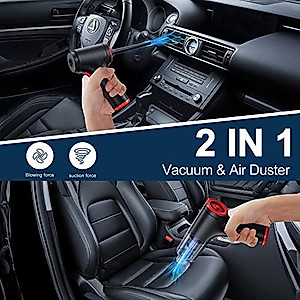 CSCL Handheld Car Vacuum Cleaner High Power Cordless, 120W Portable Wireless Car Vacuum Cleaner Rechargeable with Strong Suction & Air Duster, Mini Hand held Vacuum Cleaner for Car Home