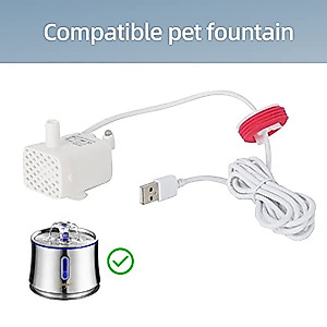 Water Pump For Cat Water Fountain, NAYELF Replacement Pump for Pet Water Fountain for Cat Inside with Smart Power-off Indicator Light 5V Low-energy Ultra-quiet