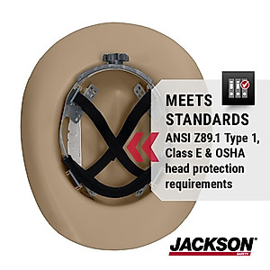 Jackson Safety Cowboy Hard Hat - Western Outlaw Style Construction Helmet with Full Brim Shade - ANSI Z89.1 & OSHA Compliant - (Multiple Colors)