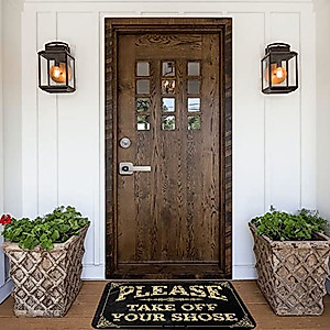 Please Take Off Your Shoes Non-Slip Carpet Rugs Rubber Backing Non Slip Rugs Indoor Doormat Machine Washable for Inside Floor Mats for Entryway 20"(W) x 32"(L)