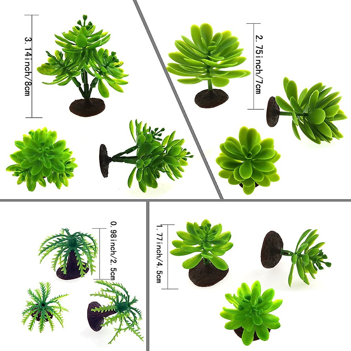 Saktopdeco 16 PCS Miniature Trees Plastic Diorama Trees Model Scenery Tree Cake Topper for Crafts DIY Landscape Dollhouse Train Scenery