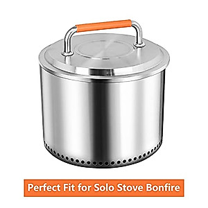 Fire Pit Lid Accessory for Bonfire Fire Pit, Burly Grill 20 inch Lid 304 Stainless Steel with Heat Resistant Handle for Solo Stove Bonfire 19.5"