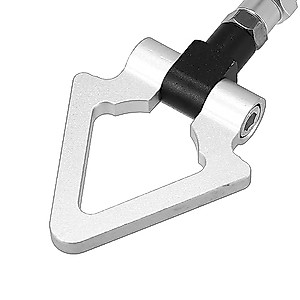 X AUTOHAUX Silver Tone Aluminum Alloy Triangle Shape Front Rear Bumper Trailer Ring Eye Towing Tow Hook Screw for Audi A5 S5 RS5 2008-2014