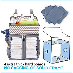 BAGLHER Hanging Diaper Organizer,Baby Diaper Organizer is Suitable for Hanging on Diaper Table,Nursery, and All Cribs.Baby Supplies Storage Diaper Rack,Diaper Stacker.