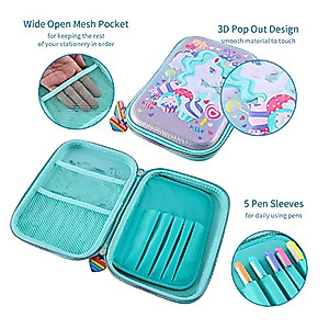 SOOCUTE Cute Pencil Case For Girls Large Capacity Kawaii School Supplies Organizer- Cupcake Unicorn Gifts Hardtop Pen Box Pouch For Kids Toddlers